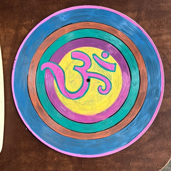 Art | Om Painting On Vinyl Record | Poshmark